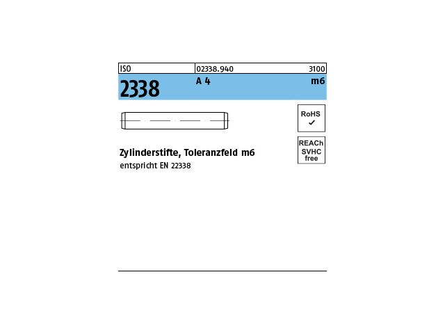 200 x ISO 2338 Zyl. Stift, m6, 4 x 24 Edelstahl A4 - Pegnitz-Schraube ...